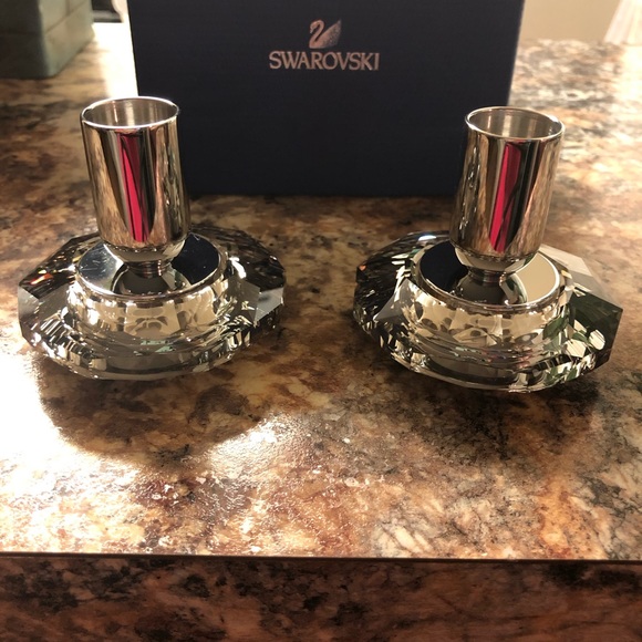 Swarovski | Accents | Swarovski Crystal Allure Candle Holders Pair ...
